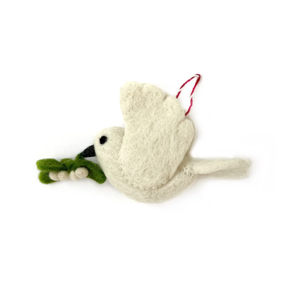 Dove With Olive Branch Felt Wool Christmas Ornament – Stickley Museum